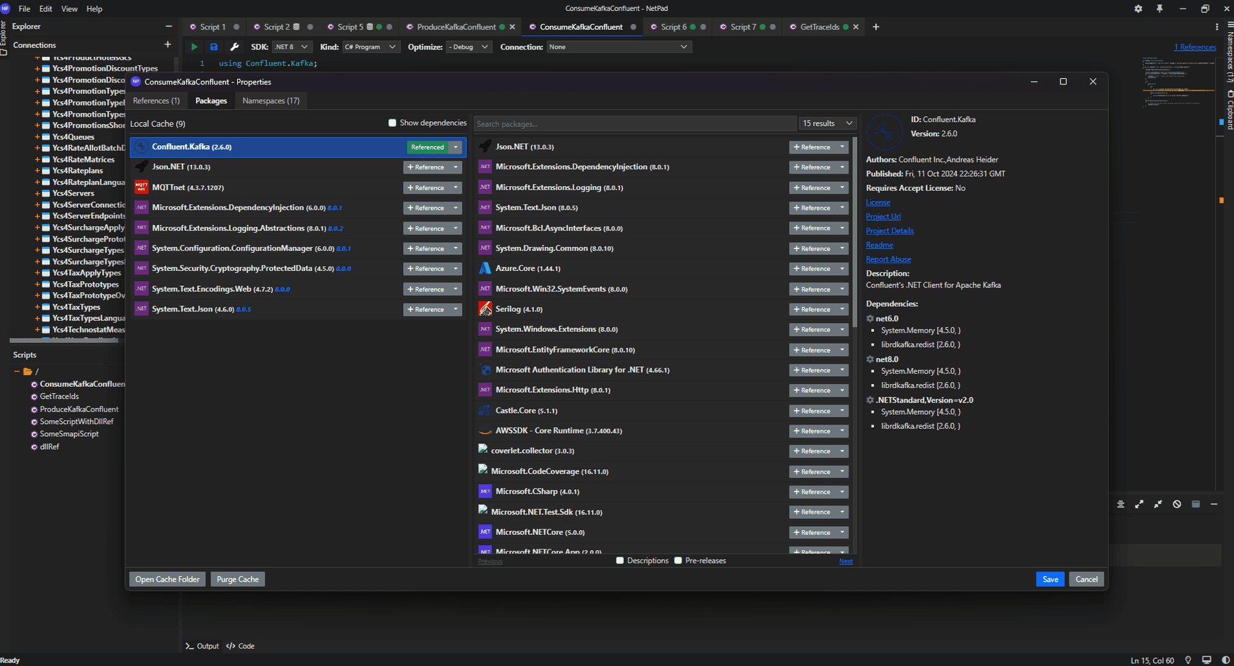 As you can see from the image below, I've added the NuGet package Confluent.Kafka , created a ...